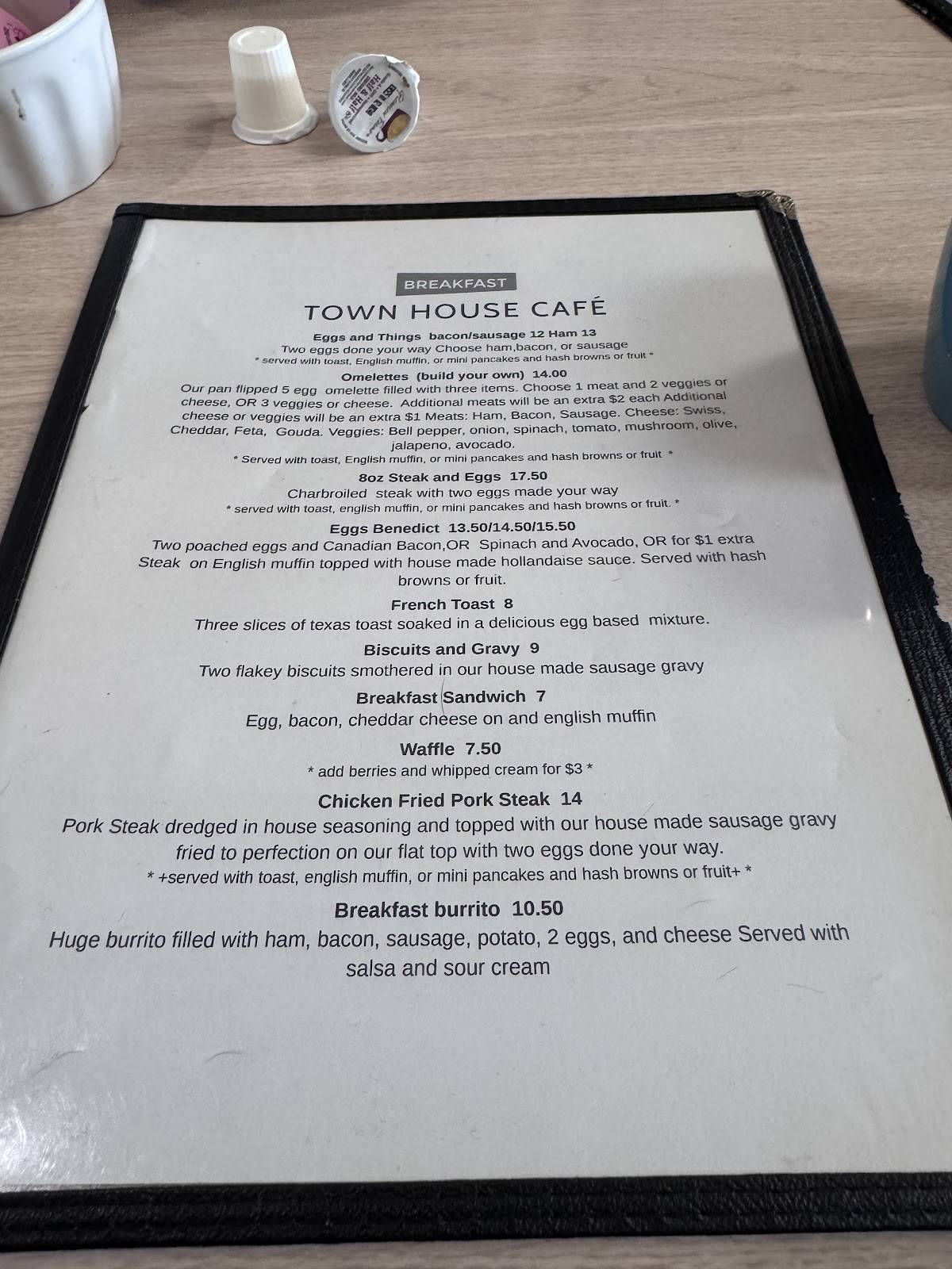 Menu at Town House Cafe, Goldendale, E Broadway St suite A