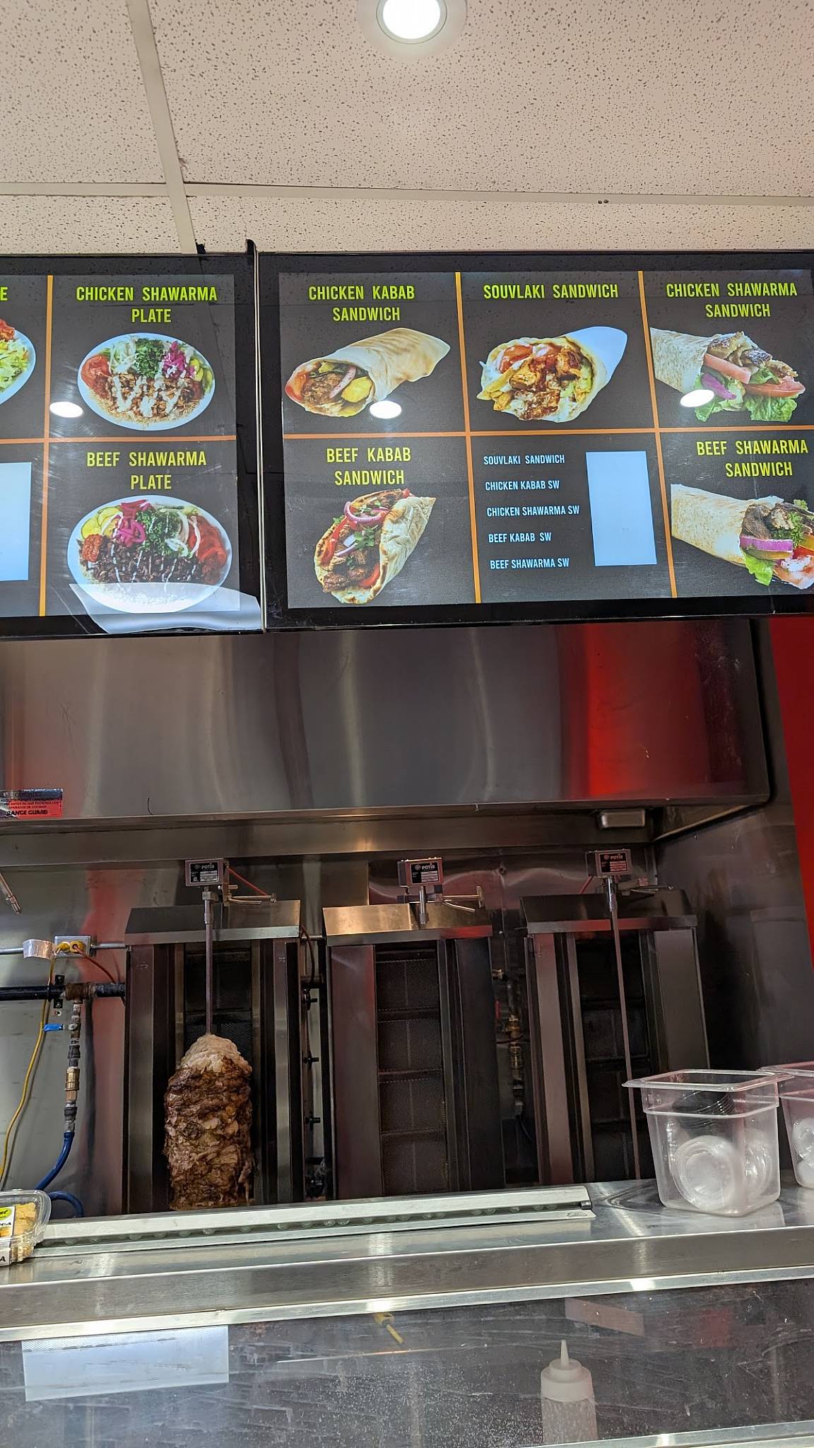 Menu au Towny Shawarma restaurant, Whitby