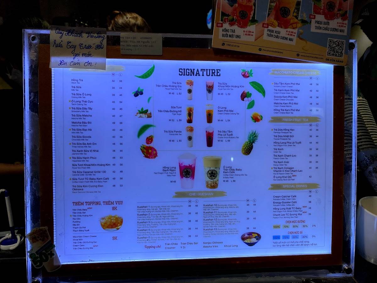 Menu at Trà Sữa ToCoToCo Nguyễn Tri Phương cafe, Ho Chi Minh City, 306 ...
