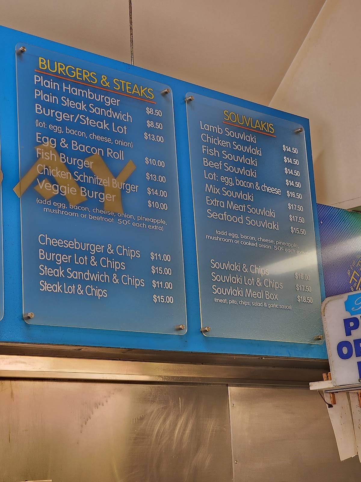 Menu at Bluebay Fish Shop fast food, Traralgon
