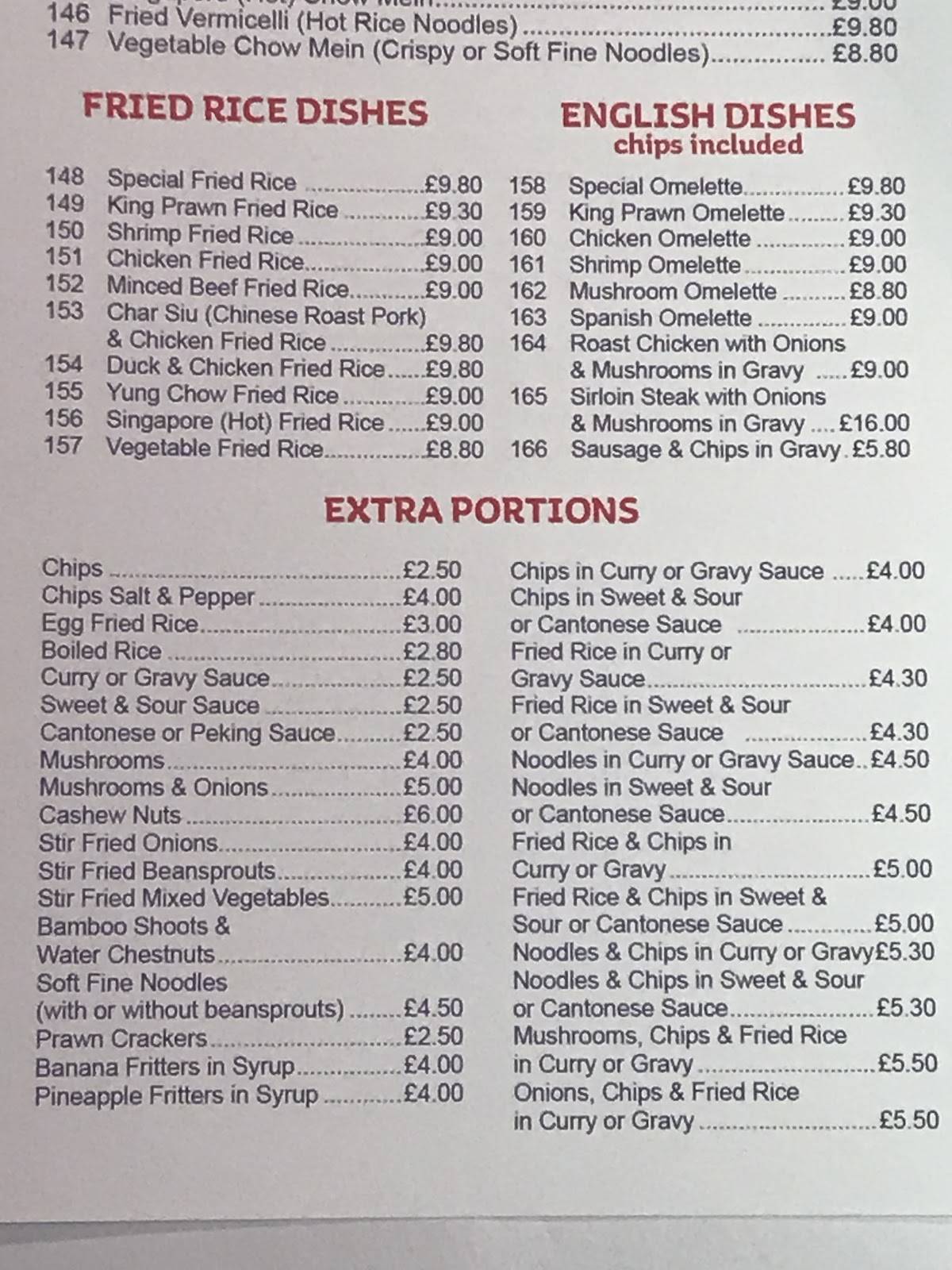 Menu at Treasure Express (Flint Hill) fast food, Stanley