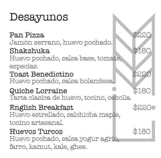 Menu at Trigo Salvaje restaurant, Mexicali