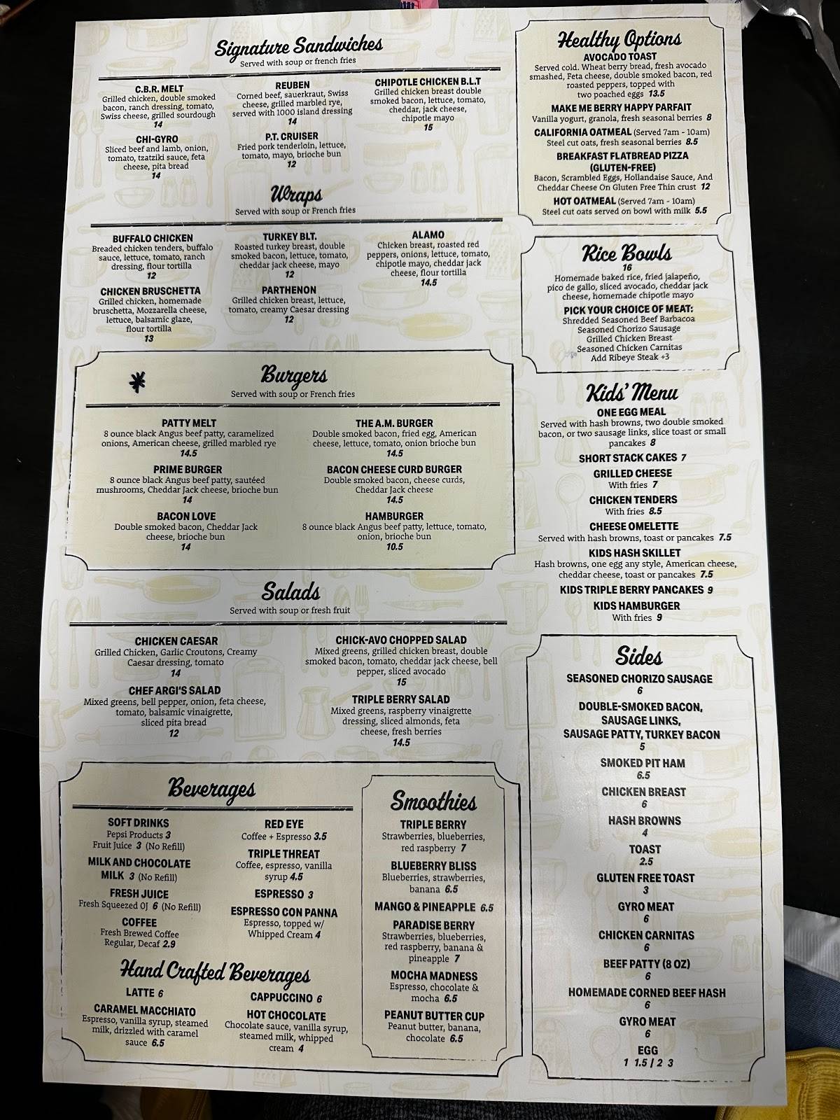 Menu at Triple Berry Café restaurant, Crystal Lake