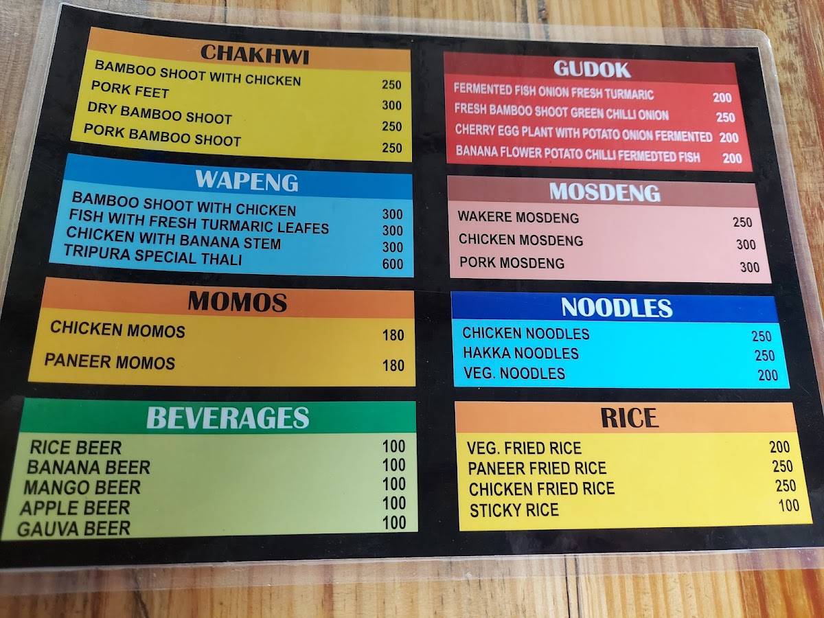 Menu at Tripura Tribal Kitchen - Food Stall, New Delhi