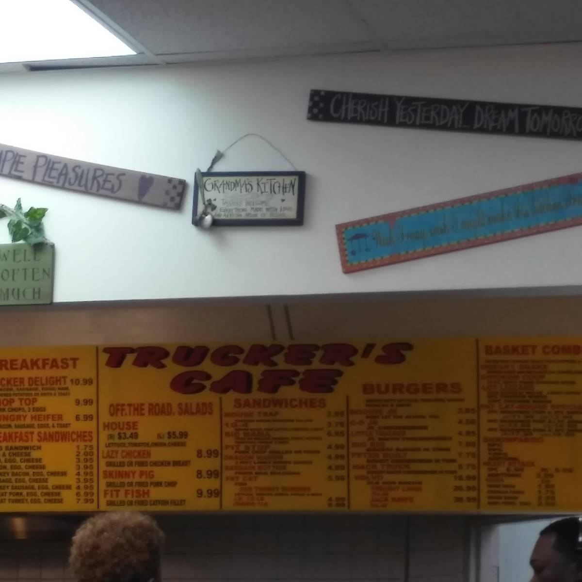 Menu at Trucker's Cafe, Richardson