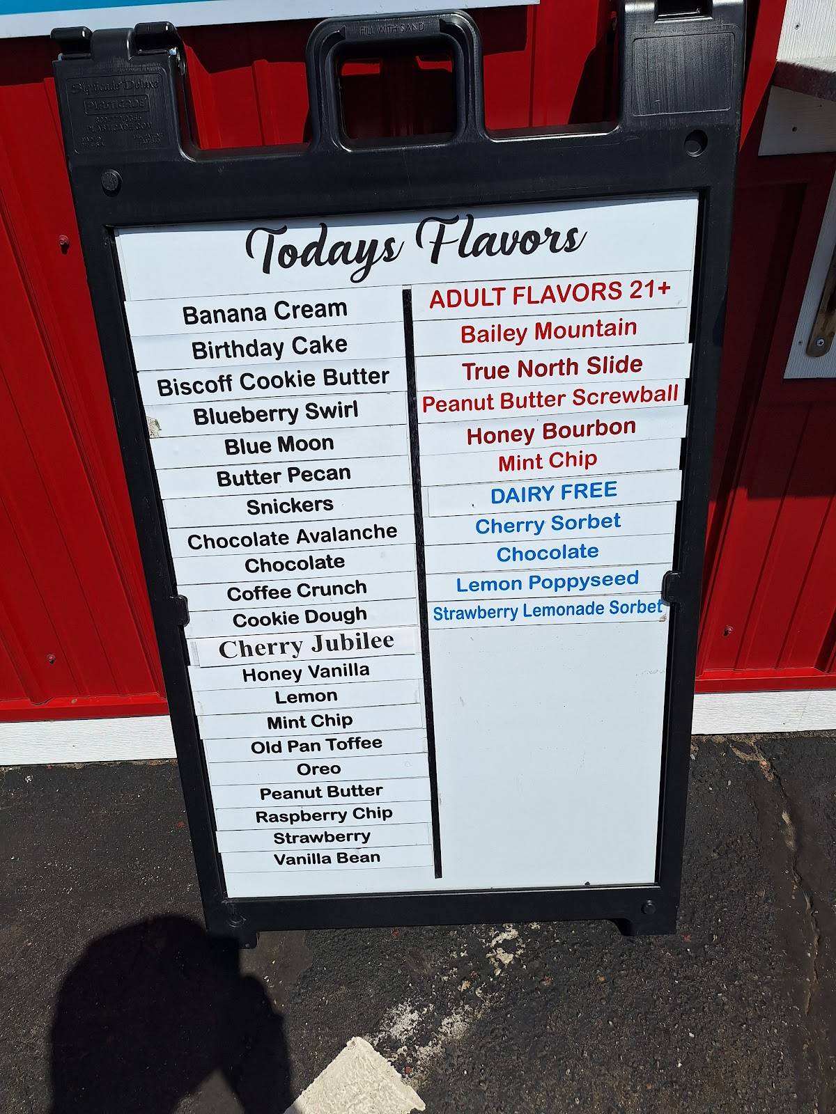 Menu at True North Ice Cream desserts, Marshall