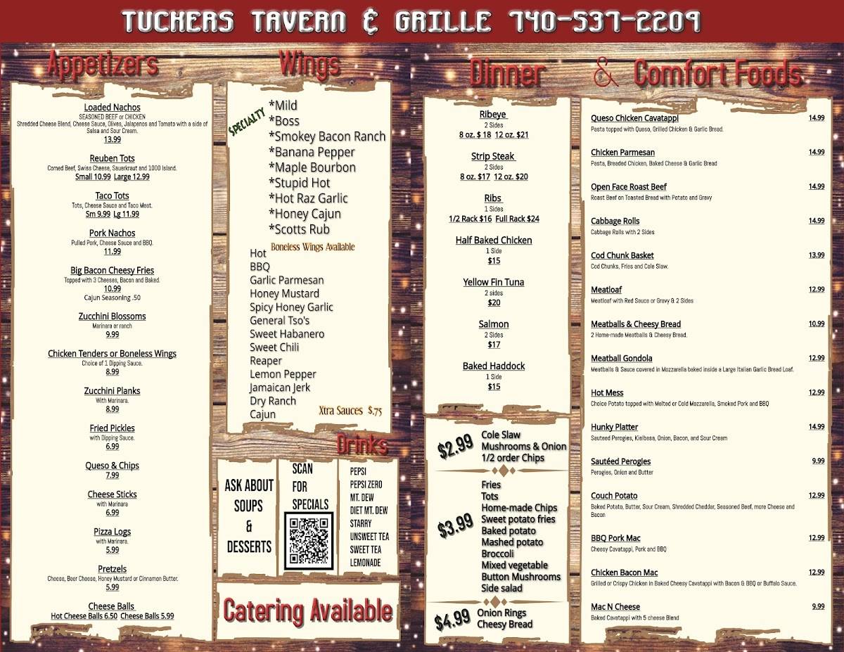 Menu at Tuckers Tavern Bar & Grill, Toronto