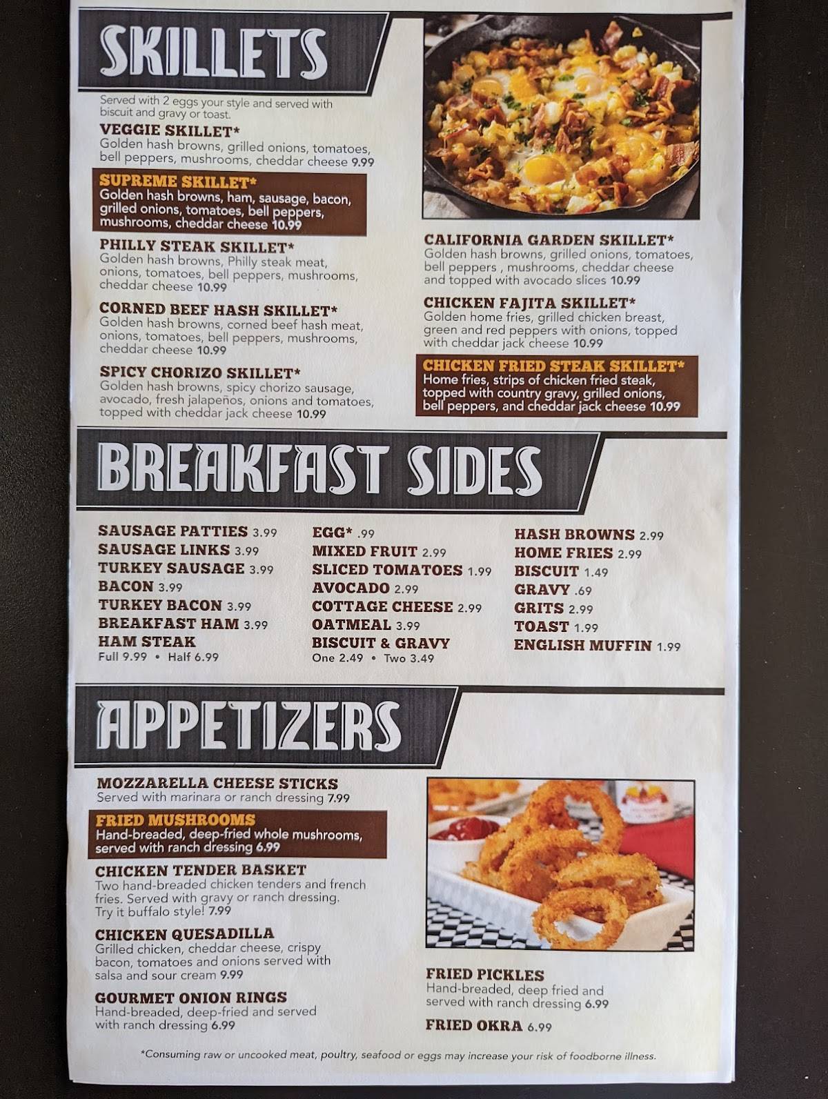 Menu at Silver Skillet Family Diner restaurant, Tulsa