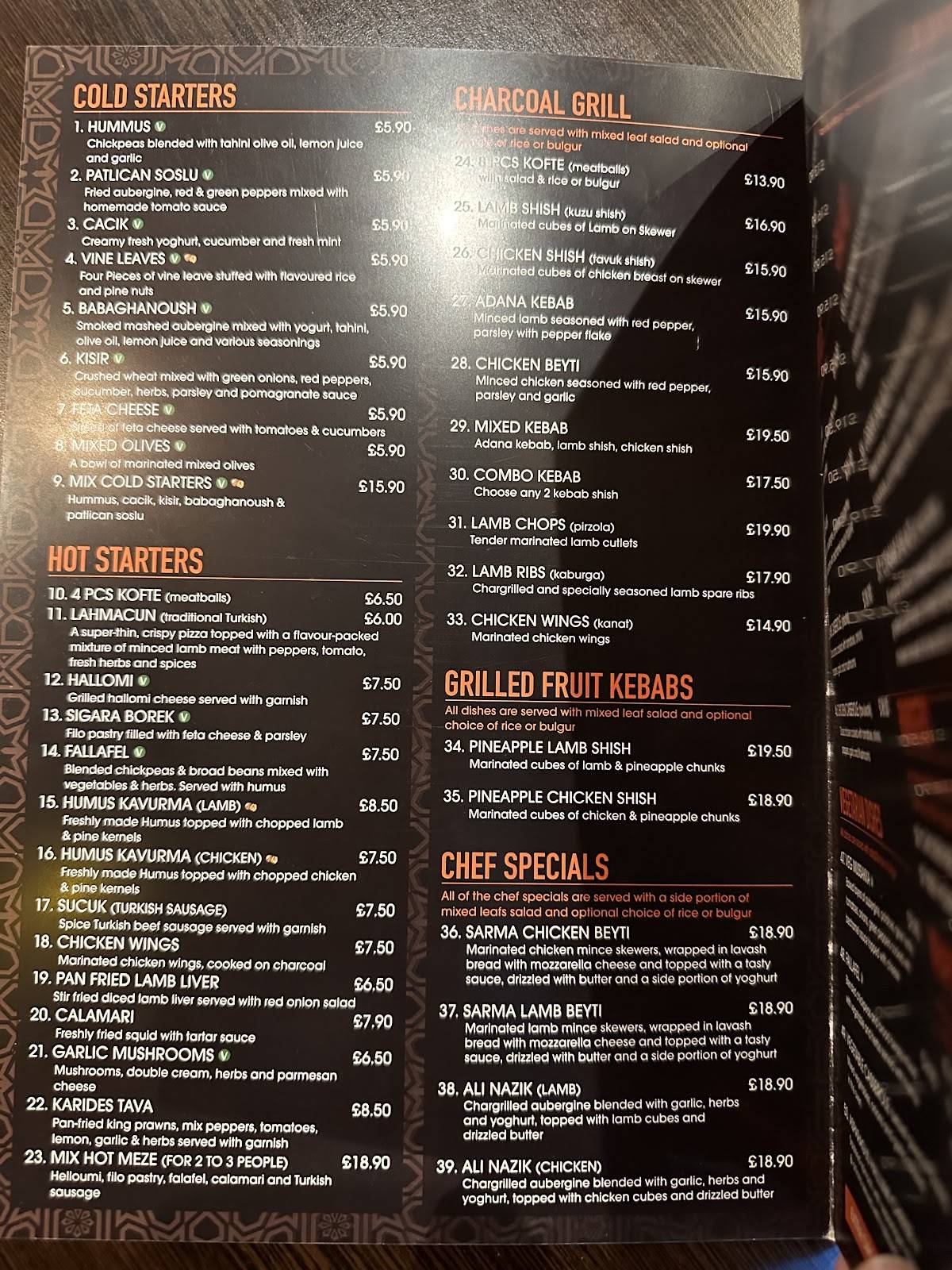 Menu at Turknazz Restaurant Sutton Coldfield, Sutton Coldfield