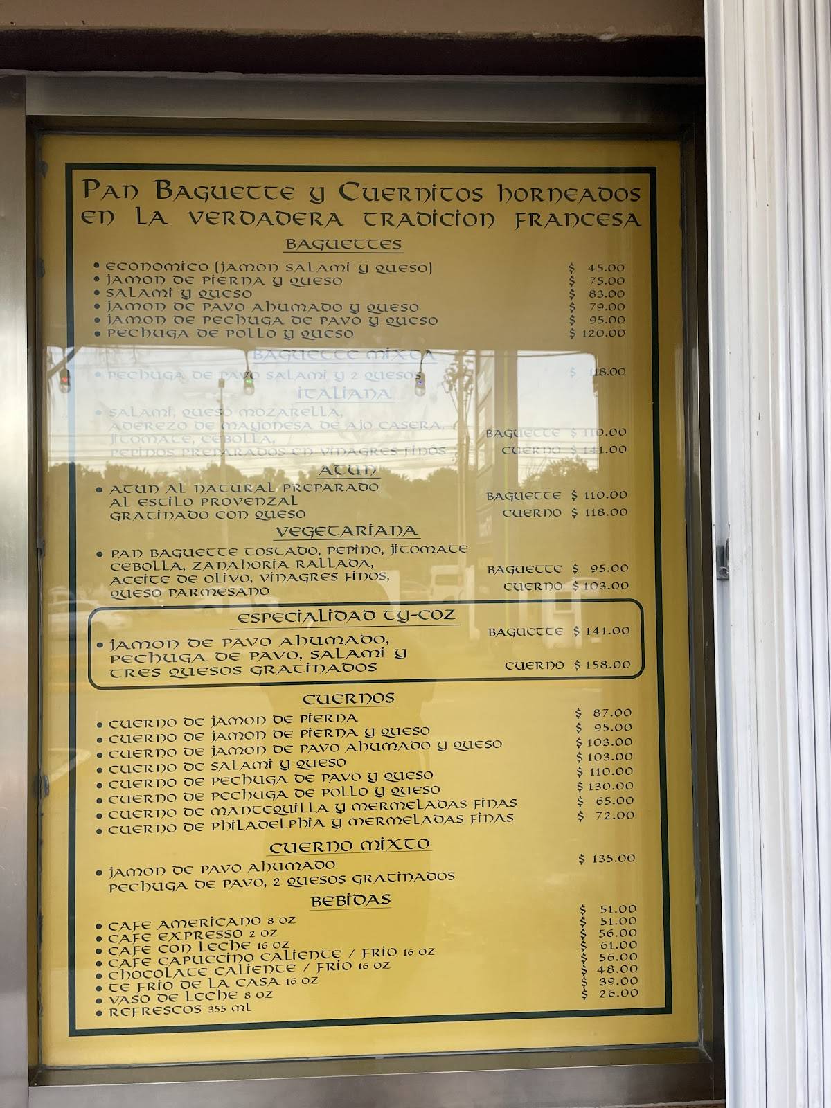 Carta de comida rápida Ty-coz Express (Kabah), Cancún, Av. Rodrigo ...
