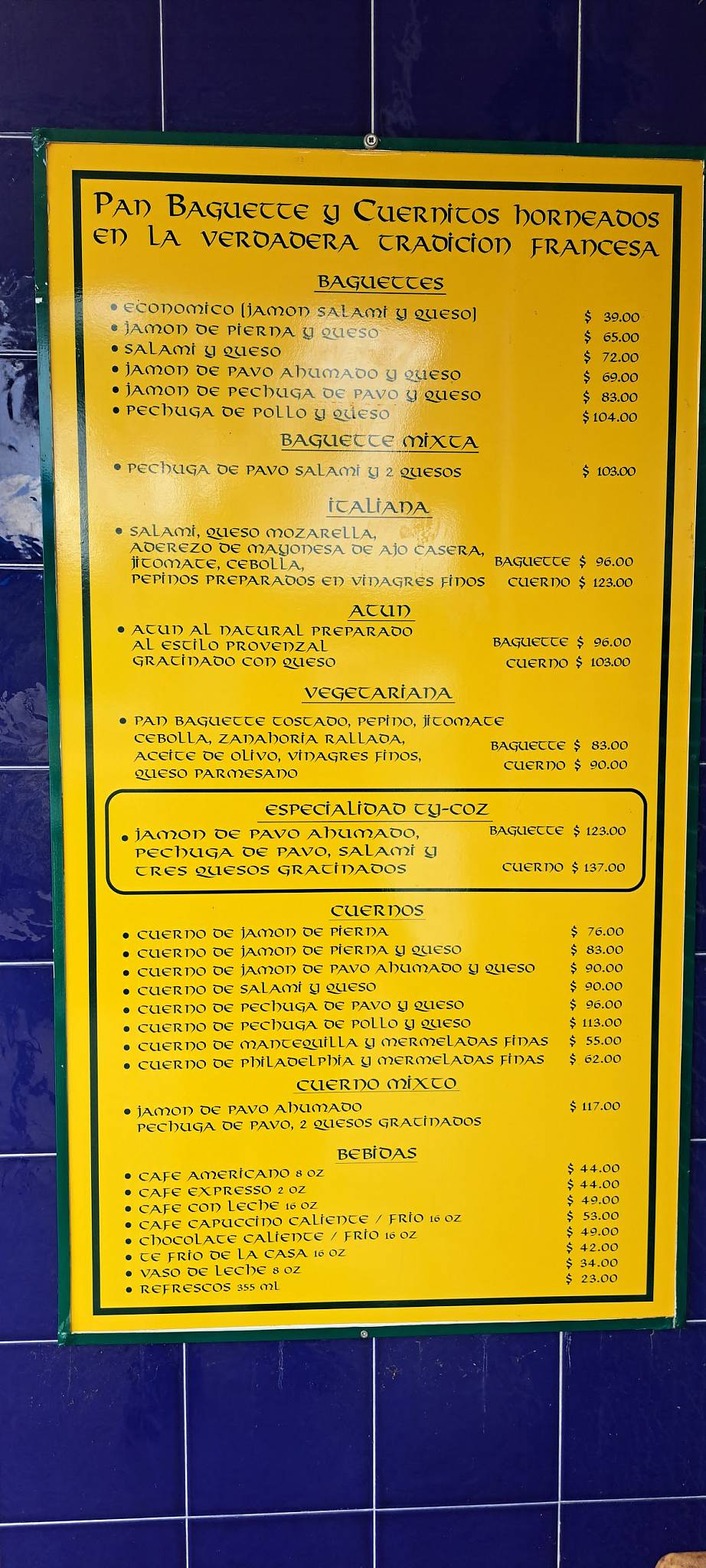 Carta de comida rápida Ty-coz Express (Kabah), Cancún, Av. Rodrigo ...