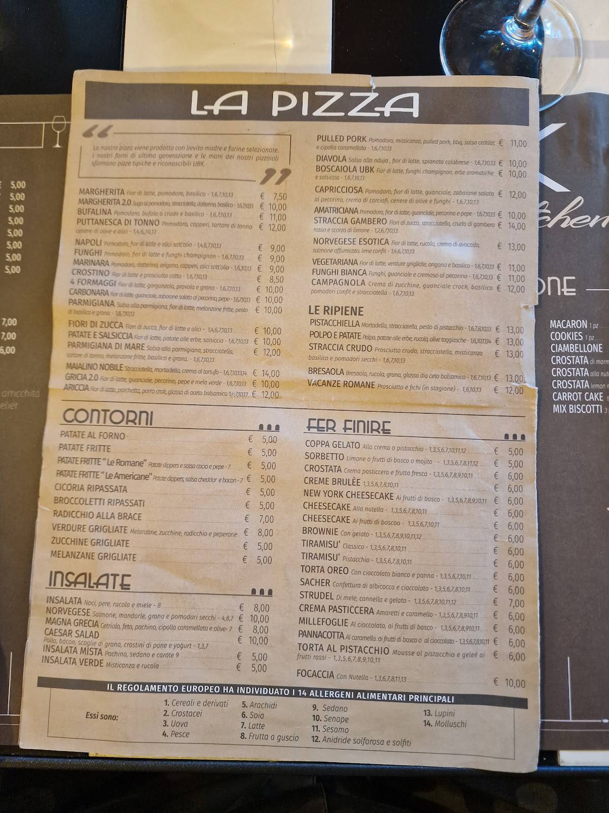 Speisekarte von UBK Restaurant Ostia, Lido di Ostia