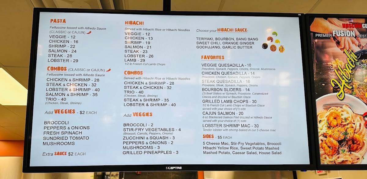 Menu at UPSCALE CUISINE restaurant, Farmington Hills