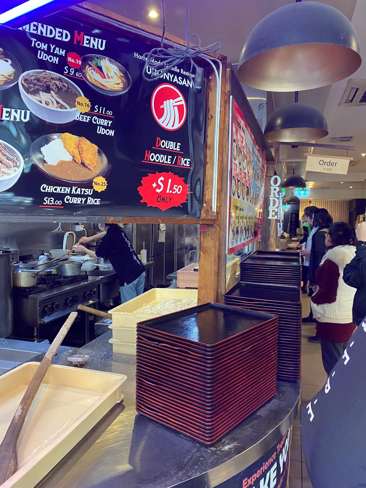Menu at Udon Yasan fast food, Melbourne, 186 Bourke St