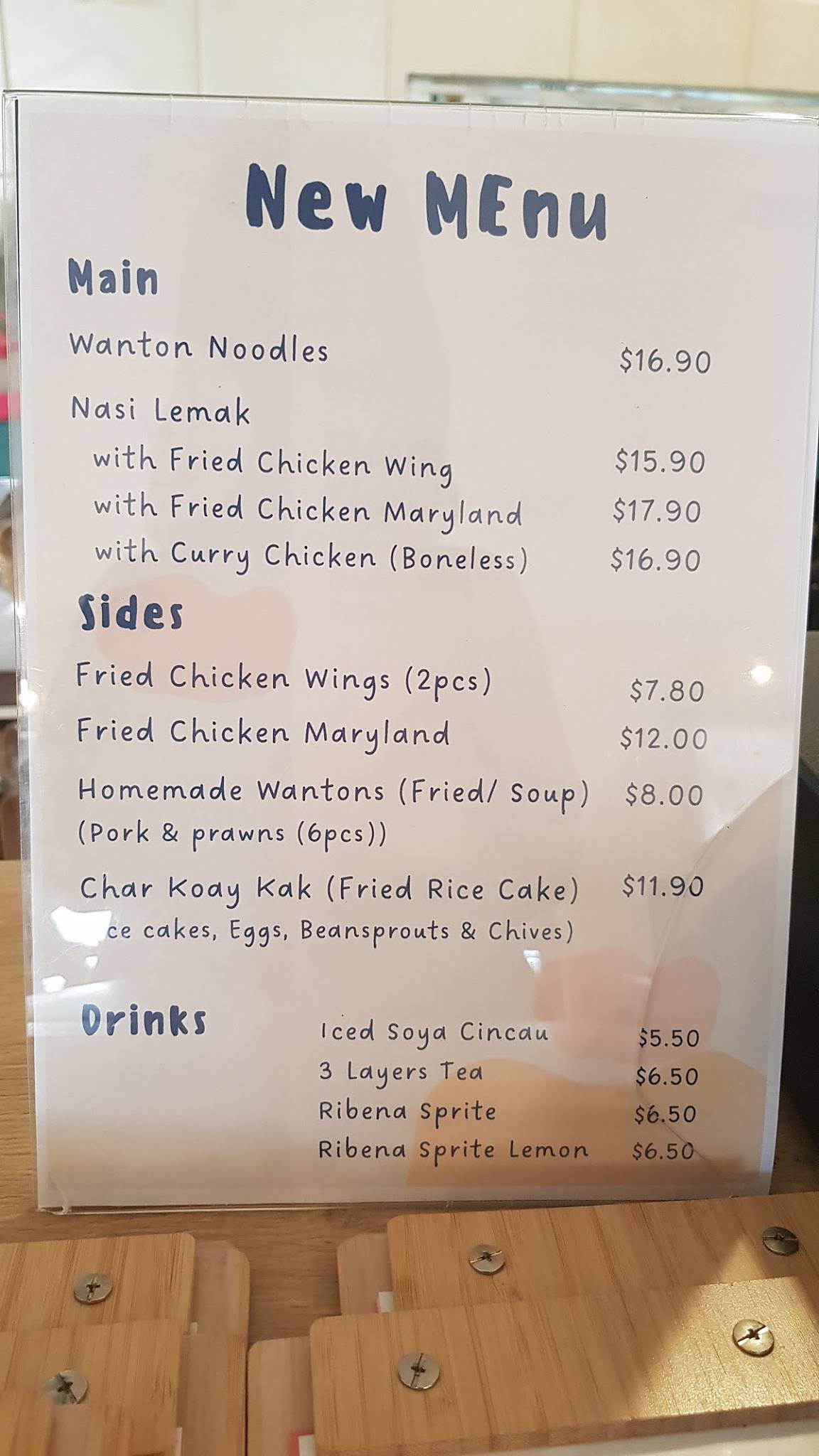 Menu at Uncle Eddie restaurant, Canning Vale