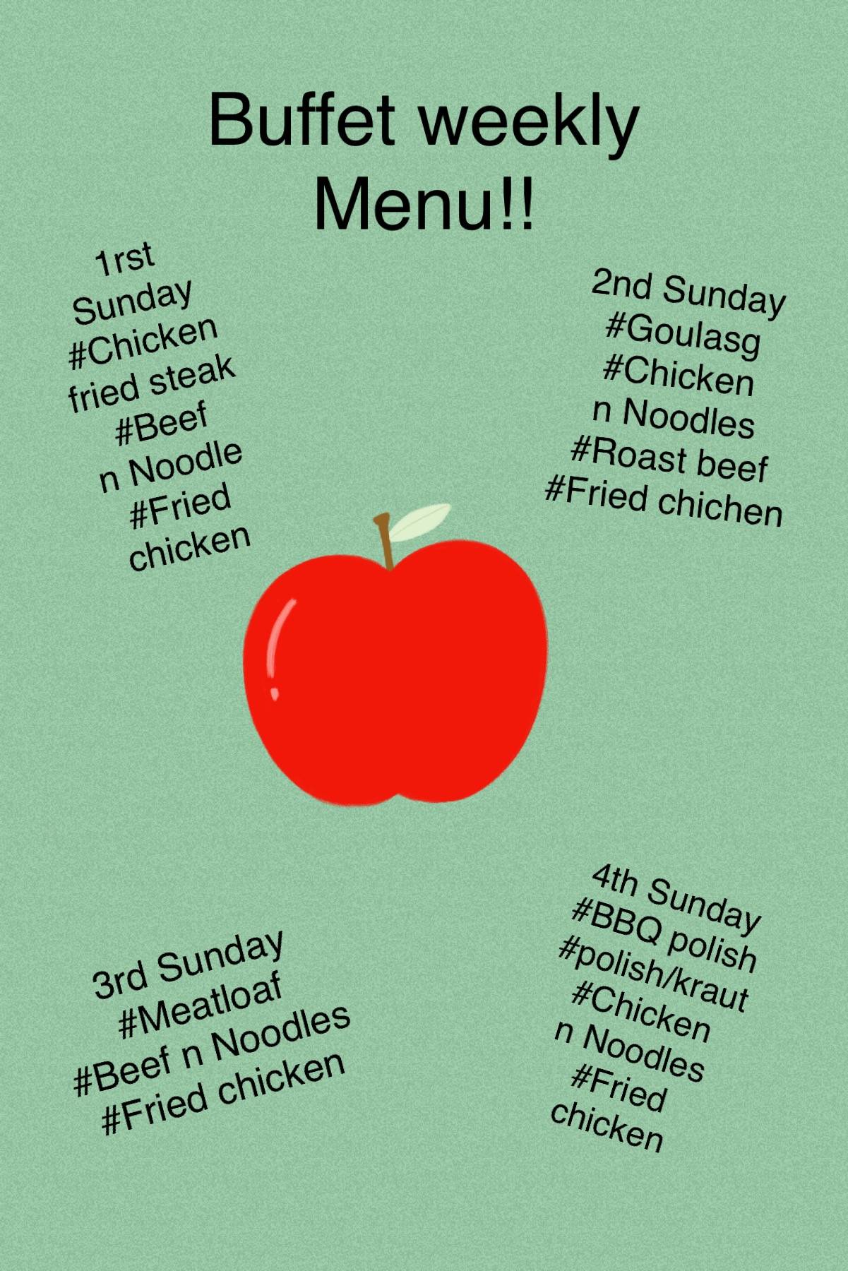 Menu at Apple Dumpling restaurant, Urbana