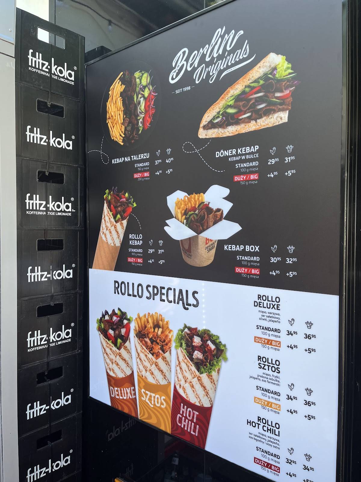 Menu at BERLIN DÖNER KEBAP restaurant, Ustka, Promenada Nadmorska 11