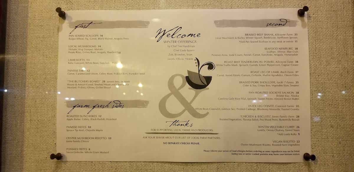 Menu at The Tailor and the Cook pub & bar, Utica