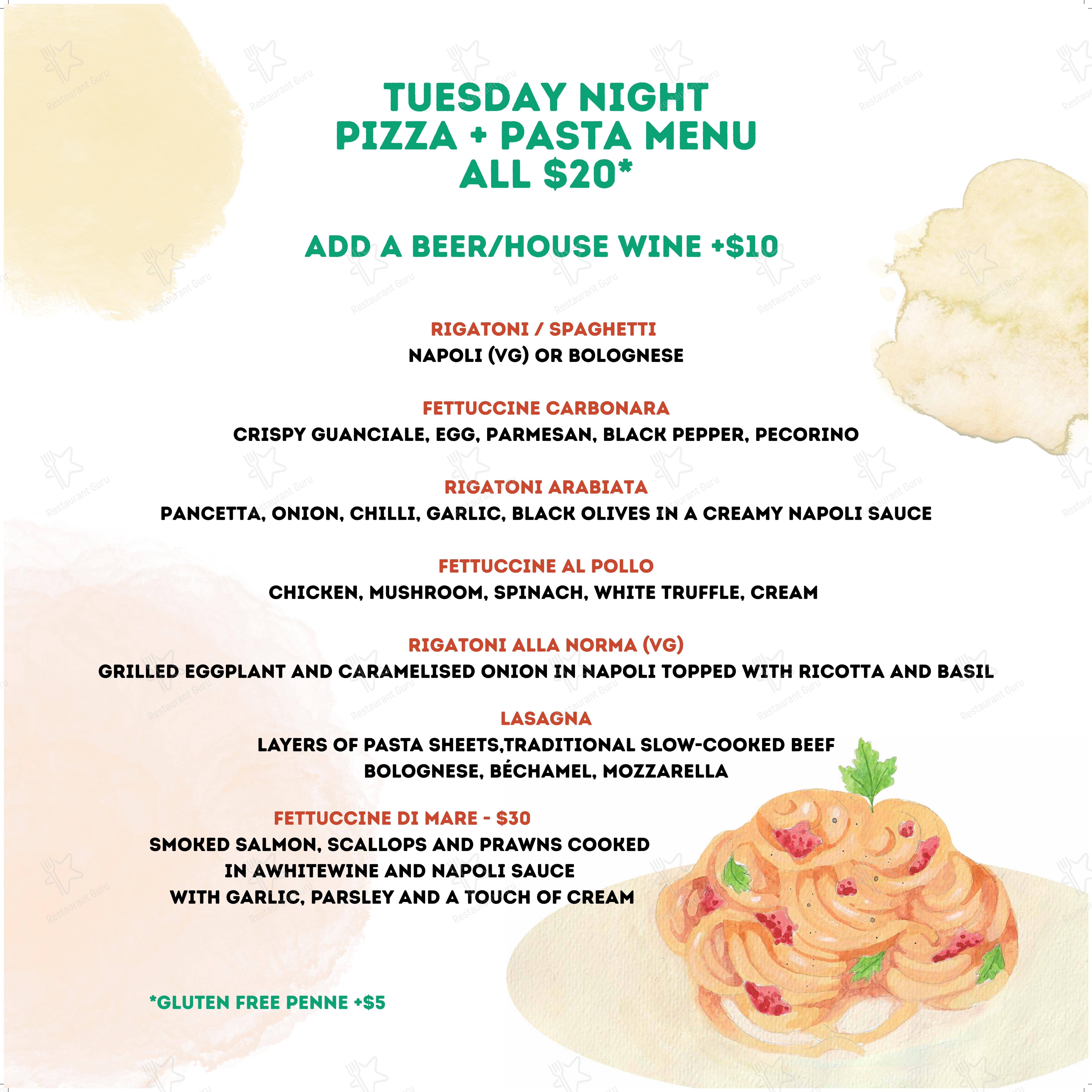 Menu at VIA CONDOTTI restaurant, Balwyn North