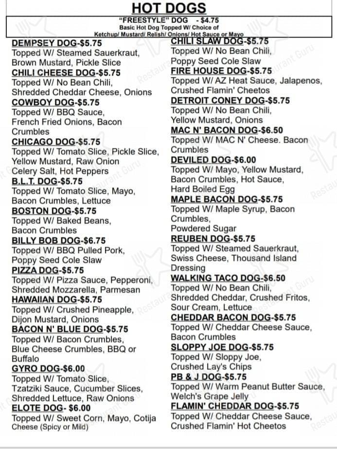 Menu at VINCES' HOT DOGS & MORE restaurant, Beloit, Shopiere Rd. Unit A