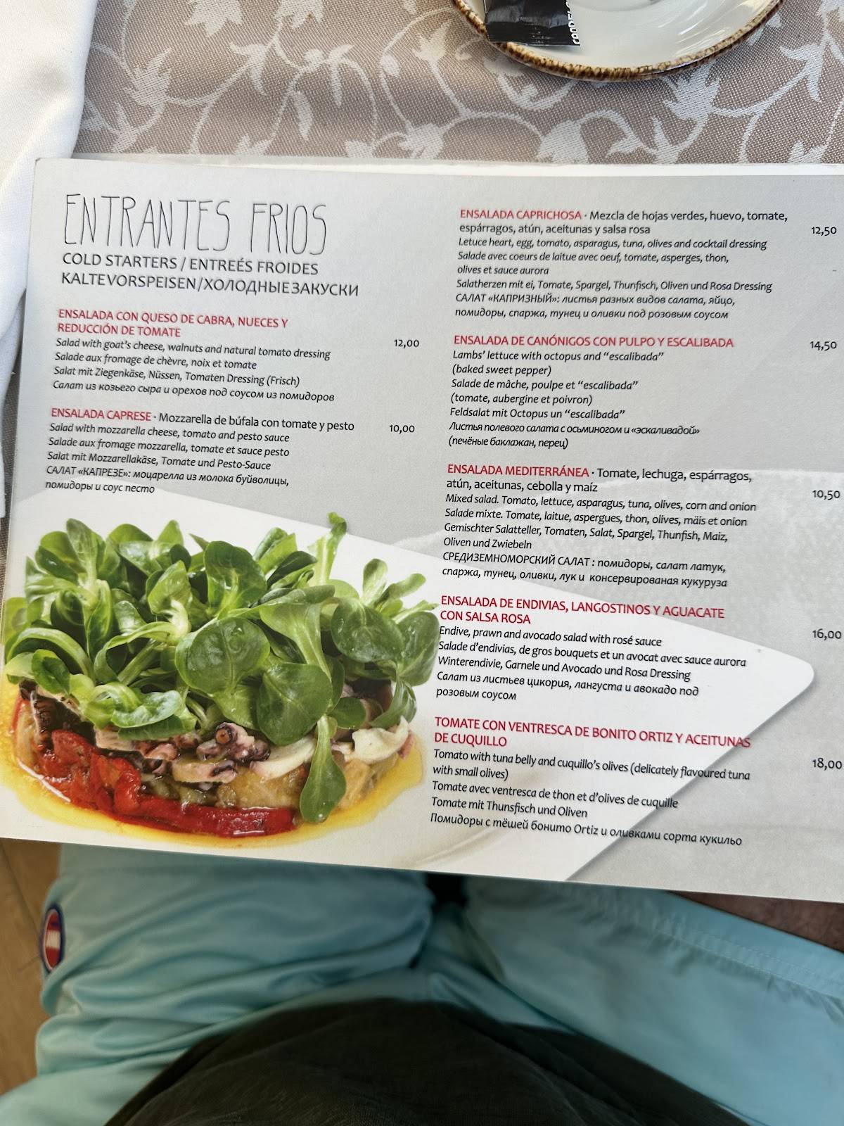 Menu at Va Bene Pizzeria, Benidorm, Av. de Bilbao