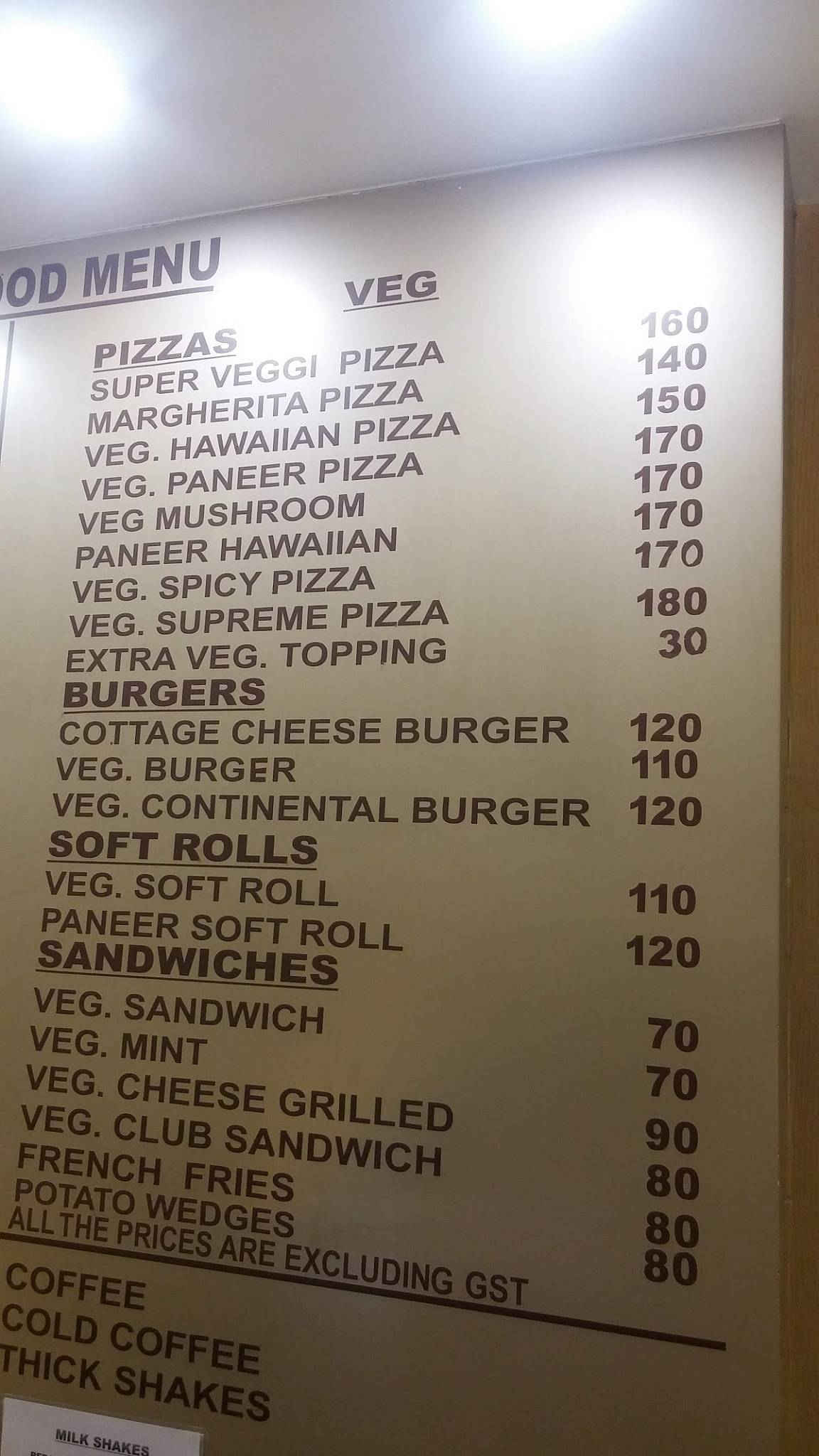 Menu at Vac's Pastries - KOKAPET, Hyderabad, One golden mile