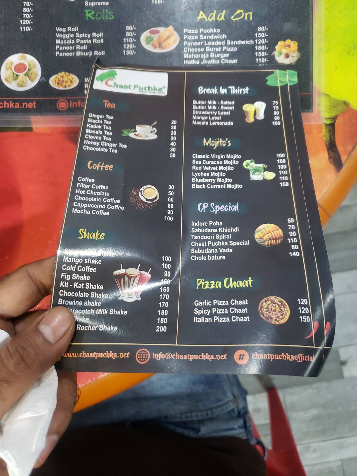 Menu at Vaishnavi food court - PUNJABI CHAAP CORNER - Chaat Puchka ...