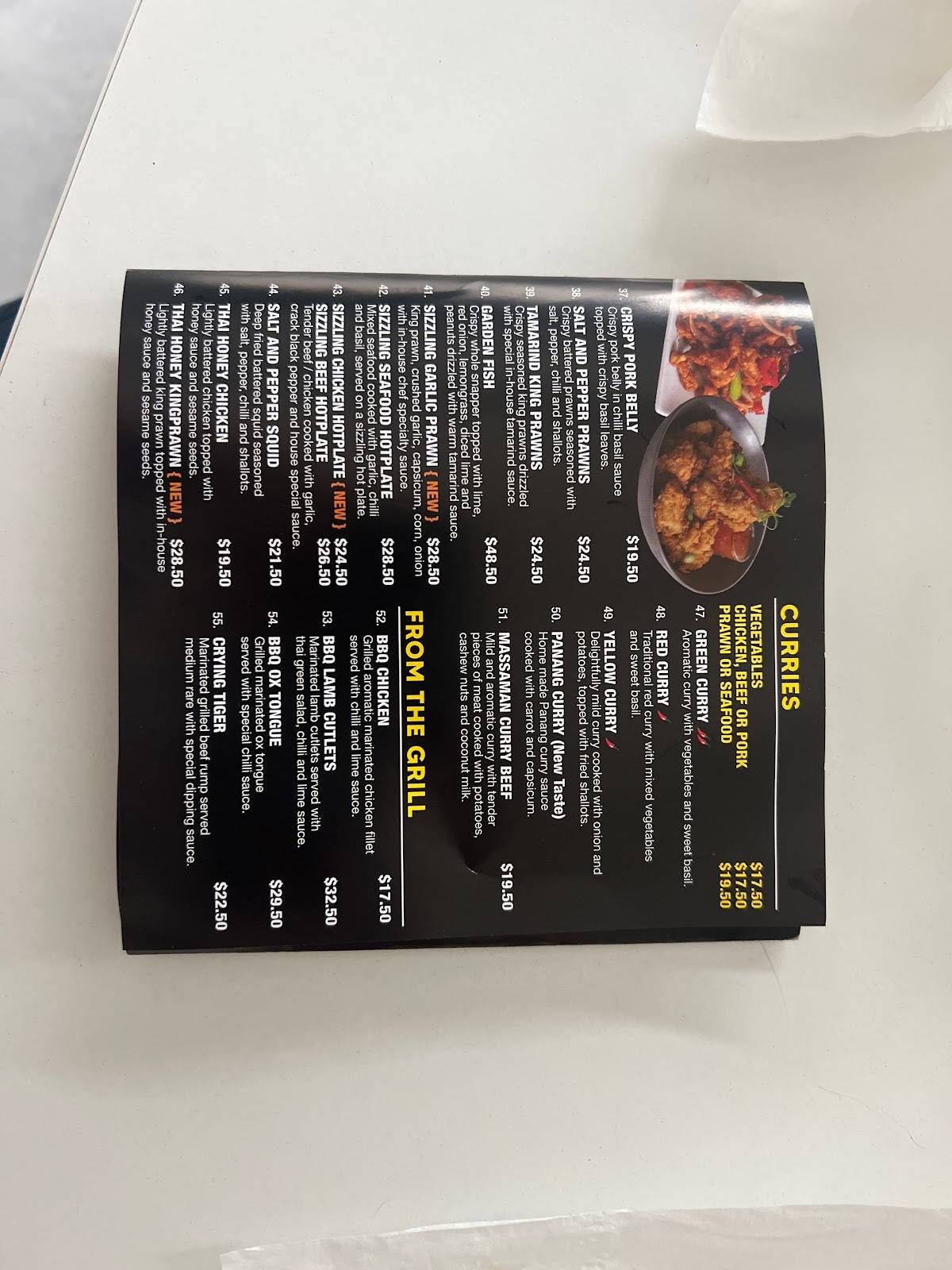 Menu at Valley Thai Restaurant, Green Valley, 19a/187 Wilson Rd