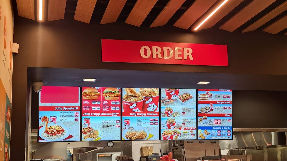 Menu at Jollibee fast food, Vancouver, 833 Granville St