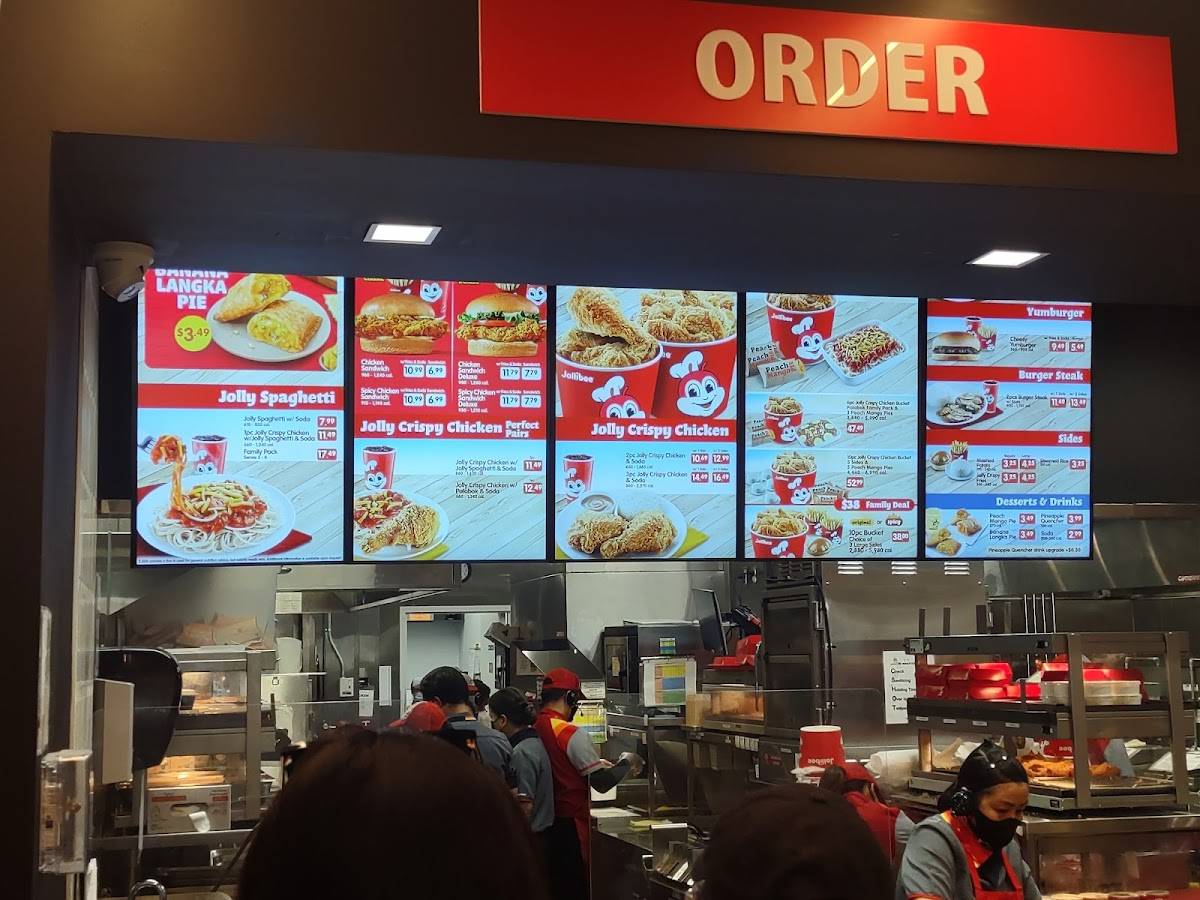 Menu at Jollibee fast food, Vancouver, 833 Granville St