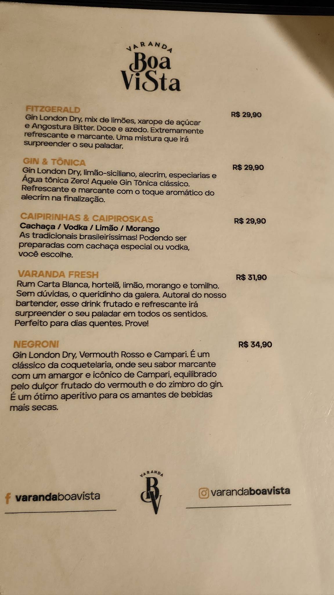 Menu em Varanda Boa Vista restaurante, Presidente Prudente, R. Pref ...