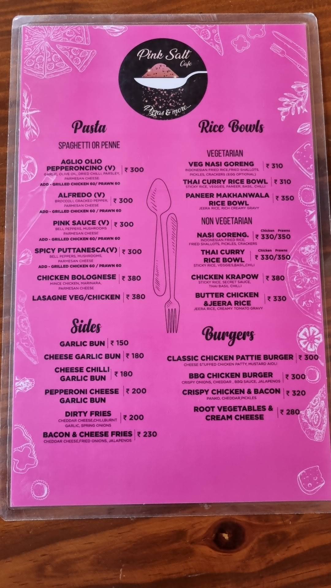 Menu at Pink Salt Cafe, Vasai