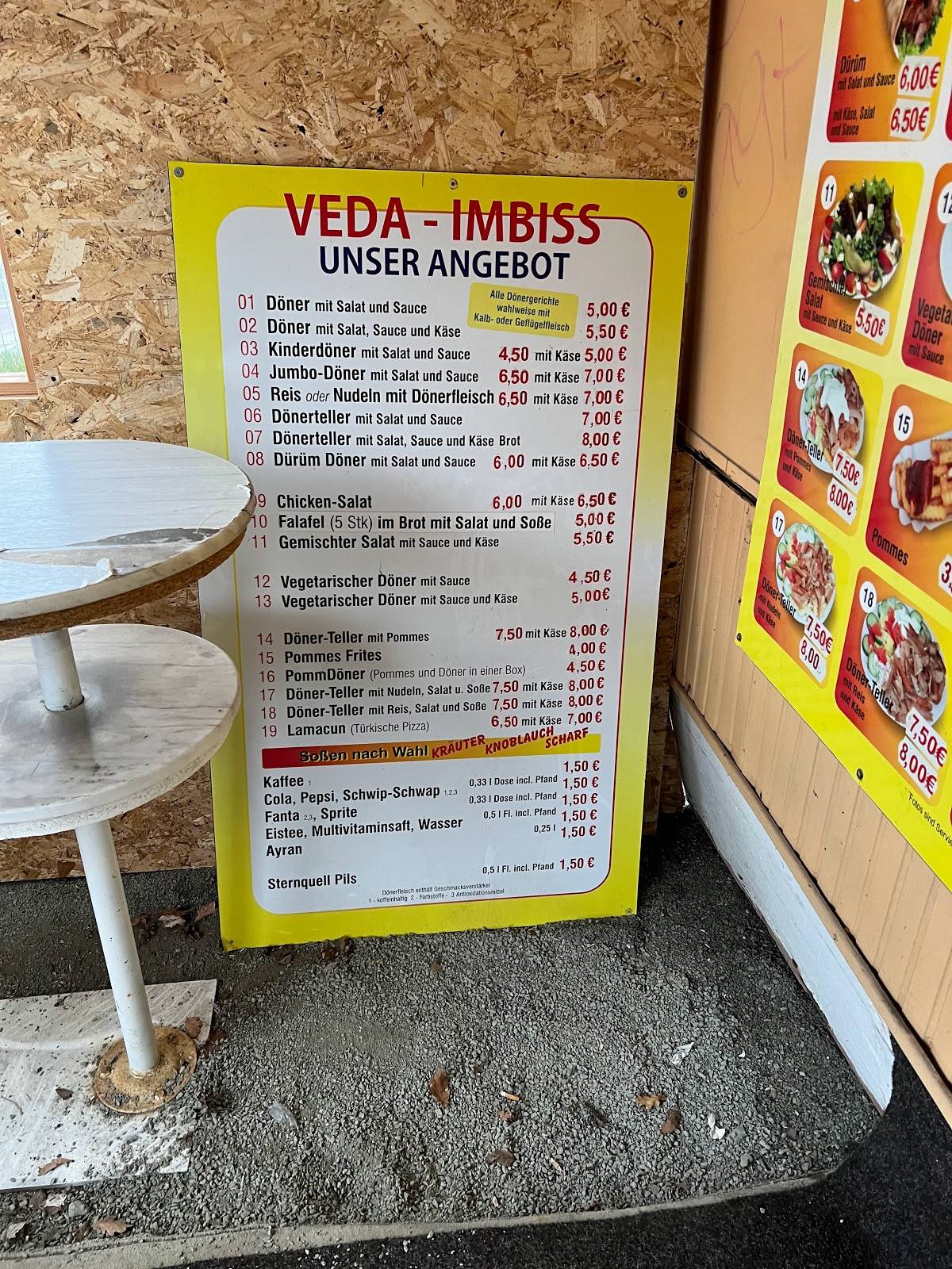 Speisekarte von Veda Cöcelli Imbiß, Plauen