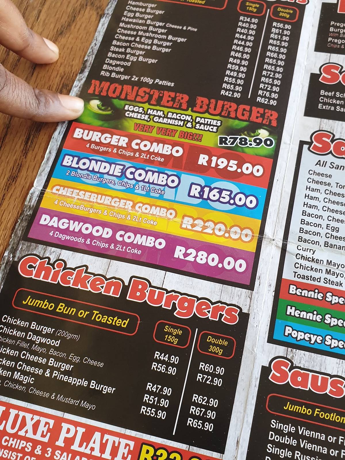 Menu at Burgerbox Roadhouse Vereeniging restaurant, Vereeniging