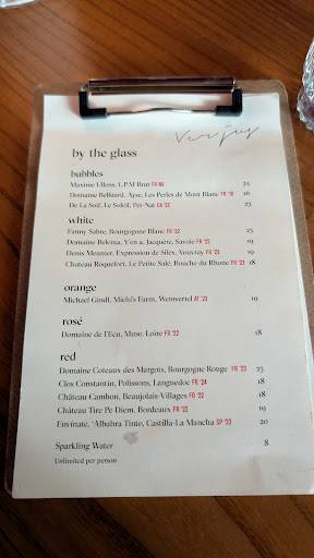 Menu at Verjus pub & bar, San Francisco