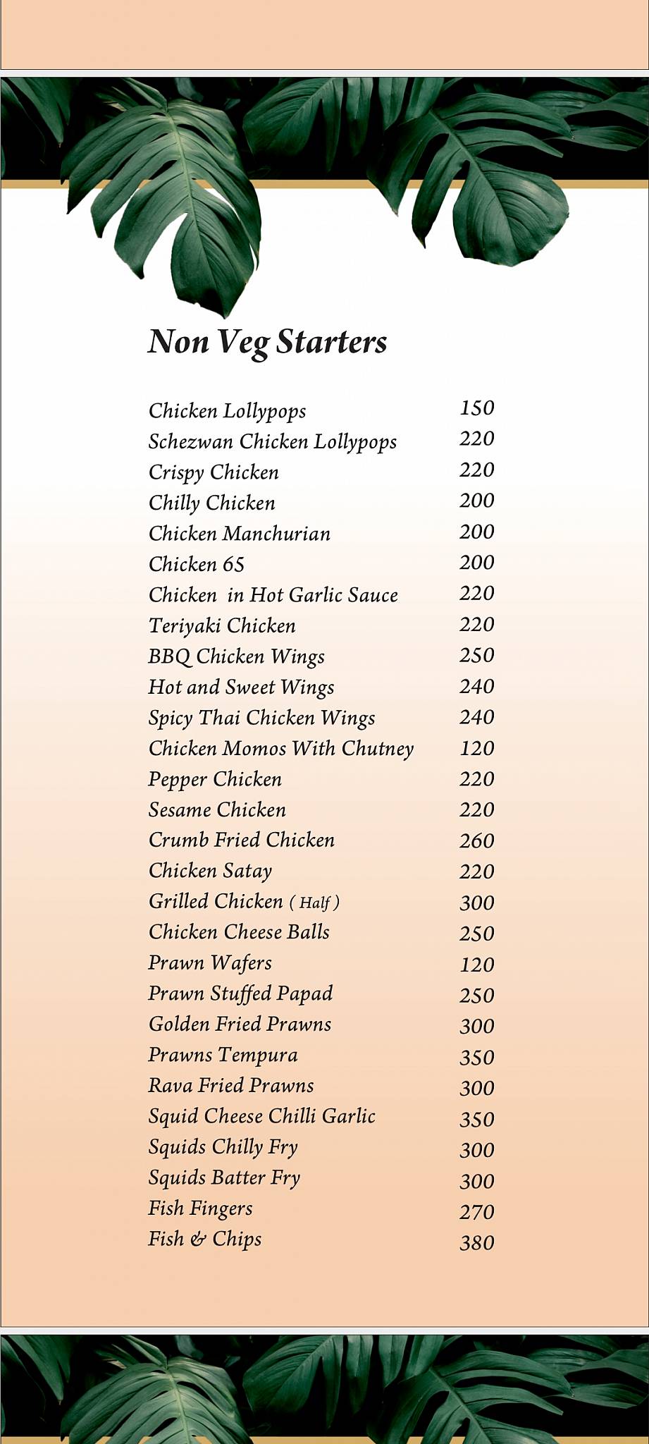 Menu at Malibu RestoBar Verna, Verna
