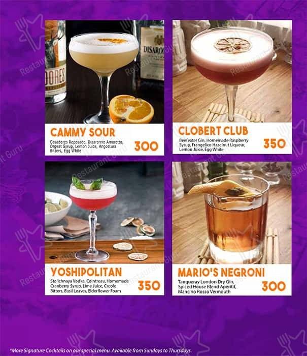Menu at Versus Barcade PH, Taguig