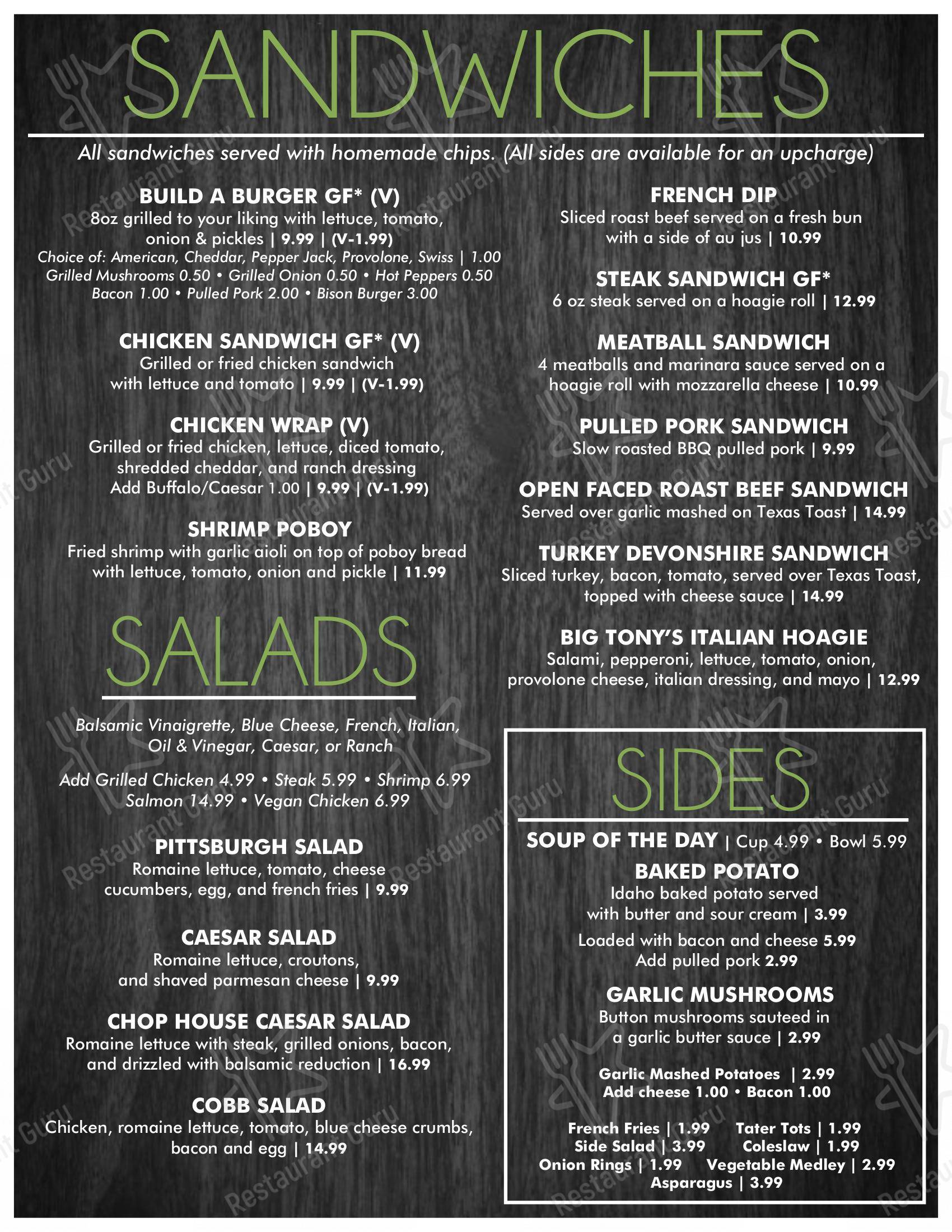 Menu at Vey's Pub & Grille, Hermitage, E State St