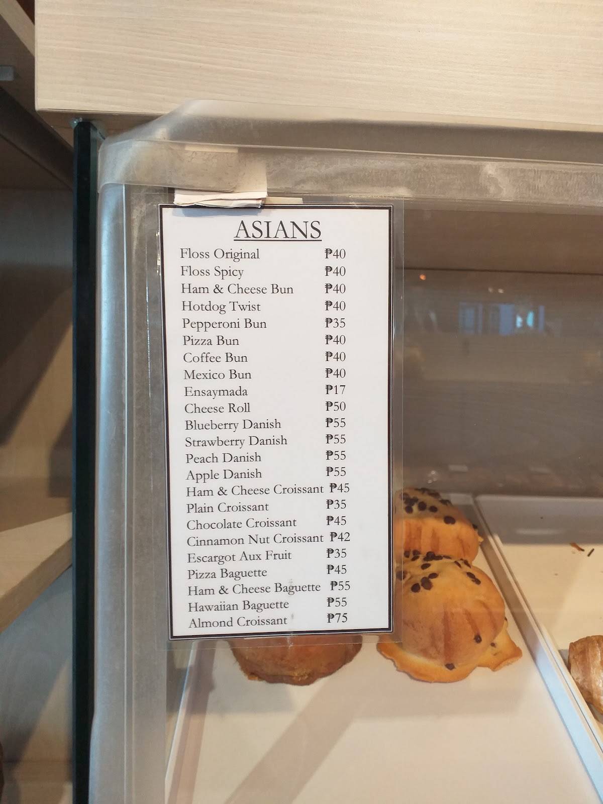 Menu at Victoria Bakery Loakan, Baguio