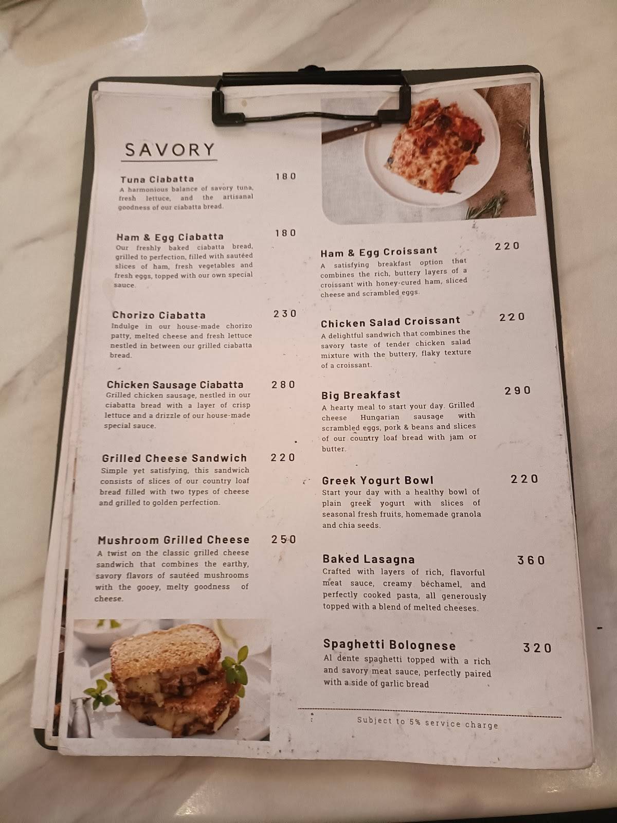 Menu at Victoria Bakery Loakan, Baguio