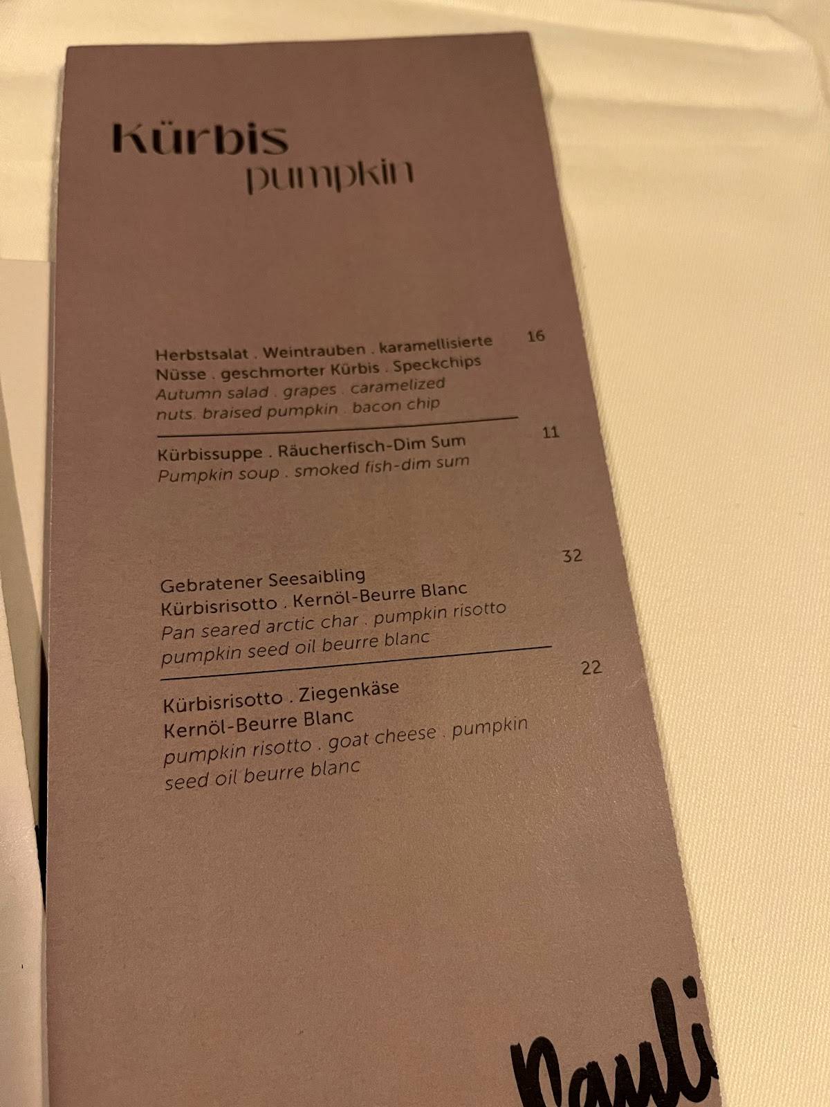 Speisekarte von Pauli - Restaurant & Bar, Wien