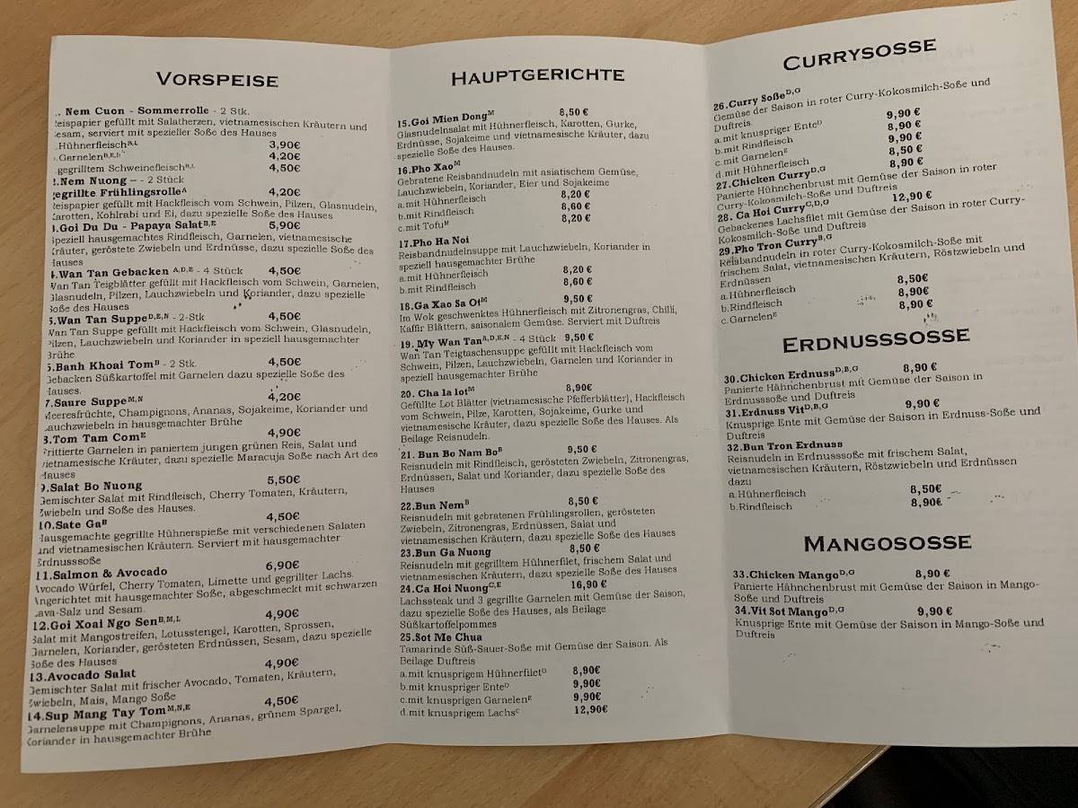 Speisekarte von Viet Village restaurant, Halle (Saale)