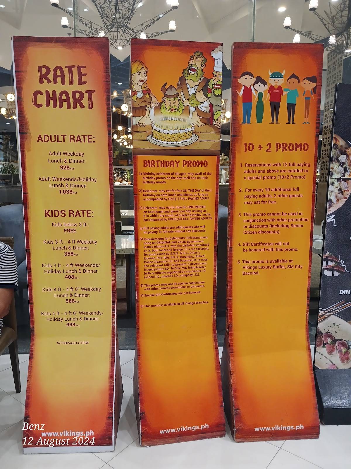 Menu at Vikings Luxury Buffet, SM City Bacolod restaurant, Bacolod