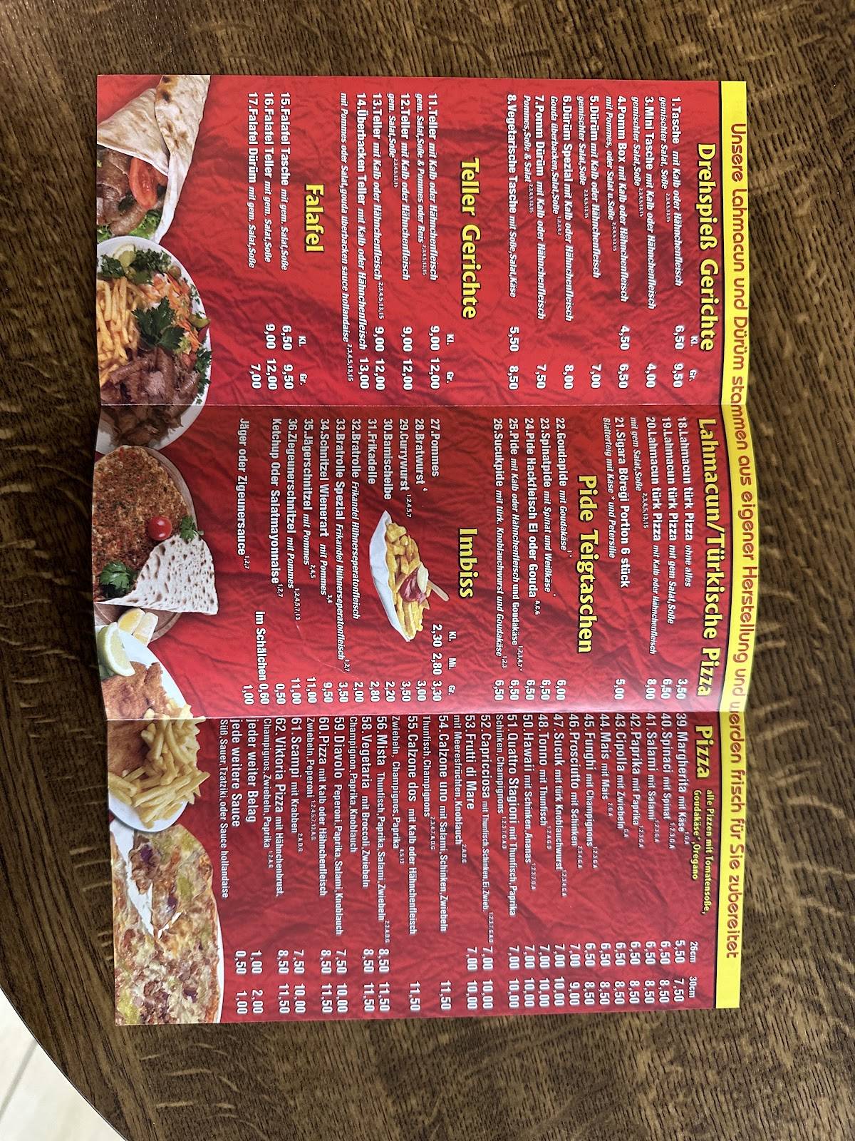 Speisekarte von Viktoria Imbiss restaurant, Krefeld