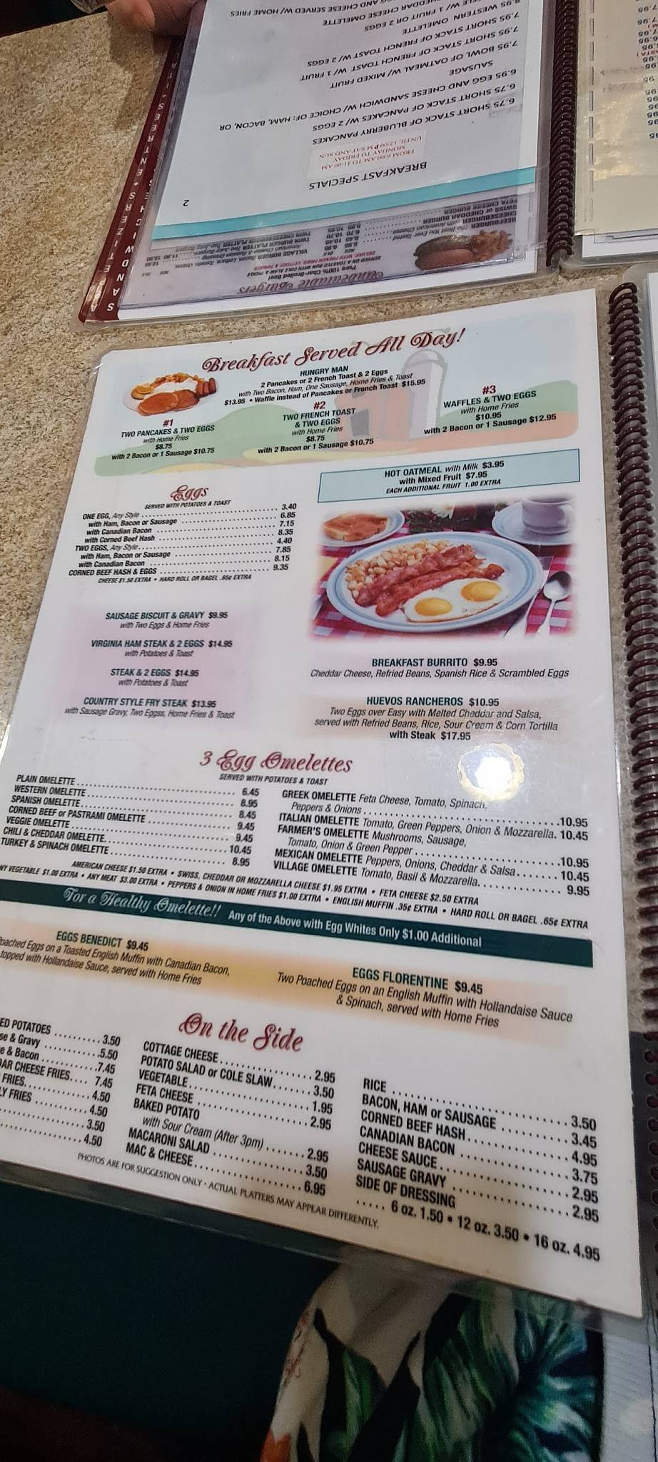 Menu at Village Diner restaurant, Saugerties, 140 Main St