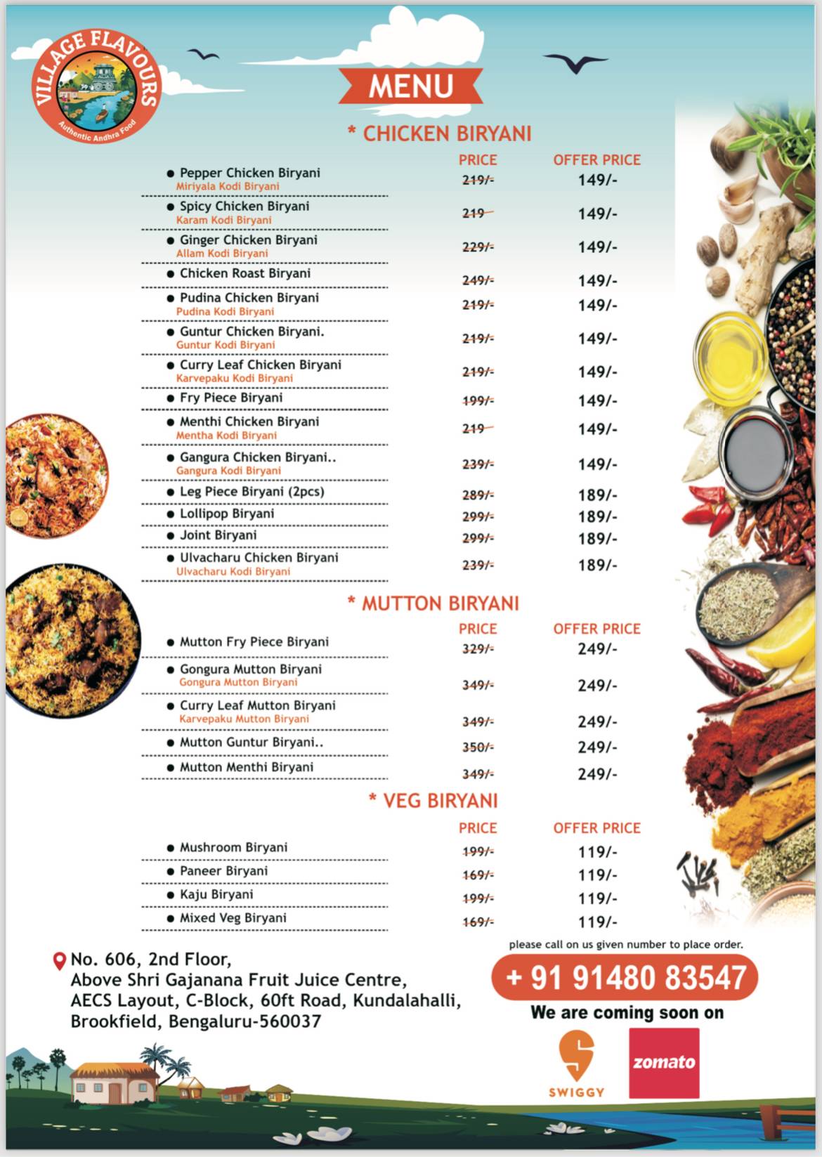 Menu at Village Flavours, A Unit Of Sri Venkateshwara Foods, Bengaluru