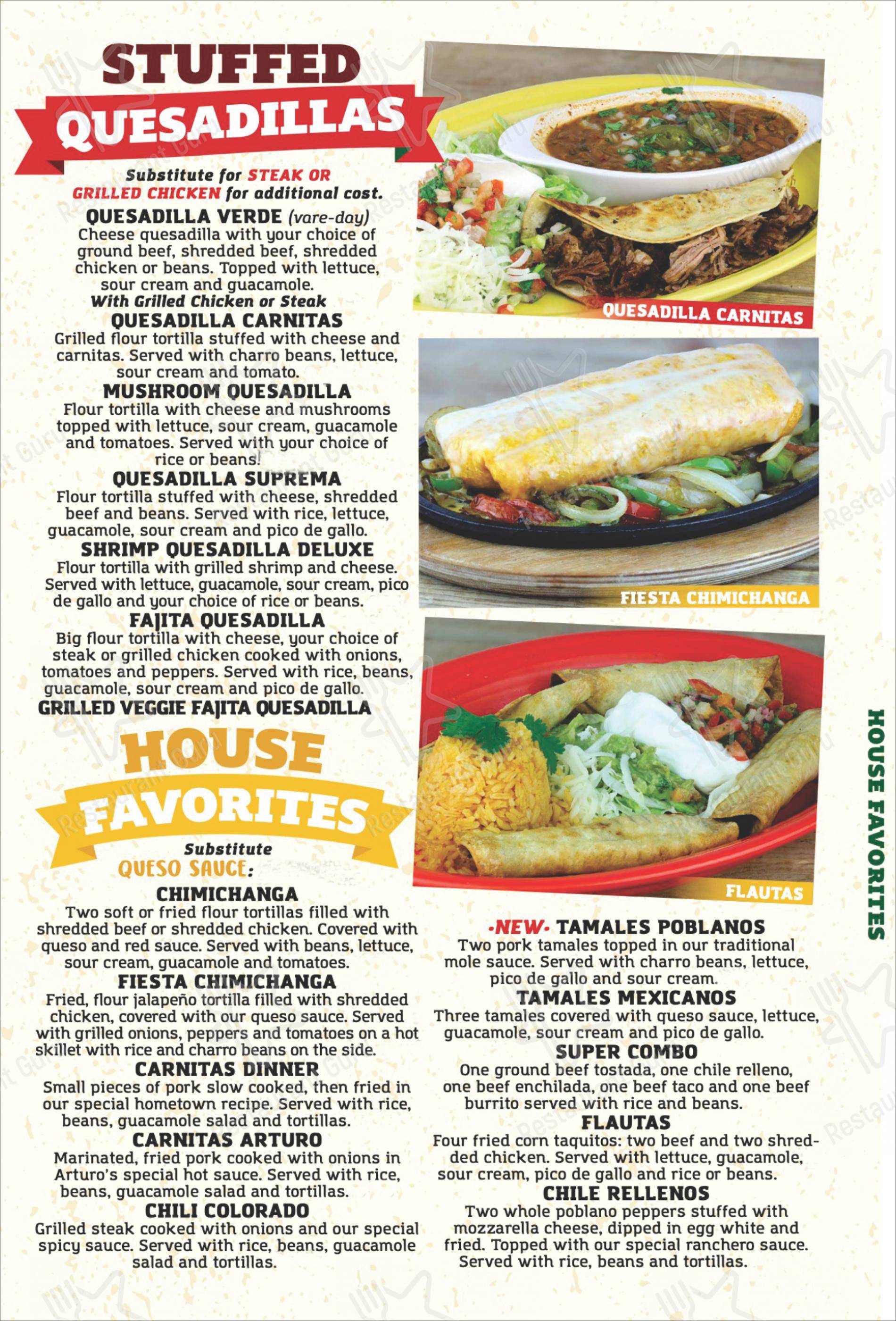 Menu at Viva La Fiesta Mexican Restaurant, Troy, 836 W Main St
