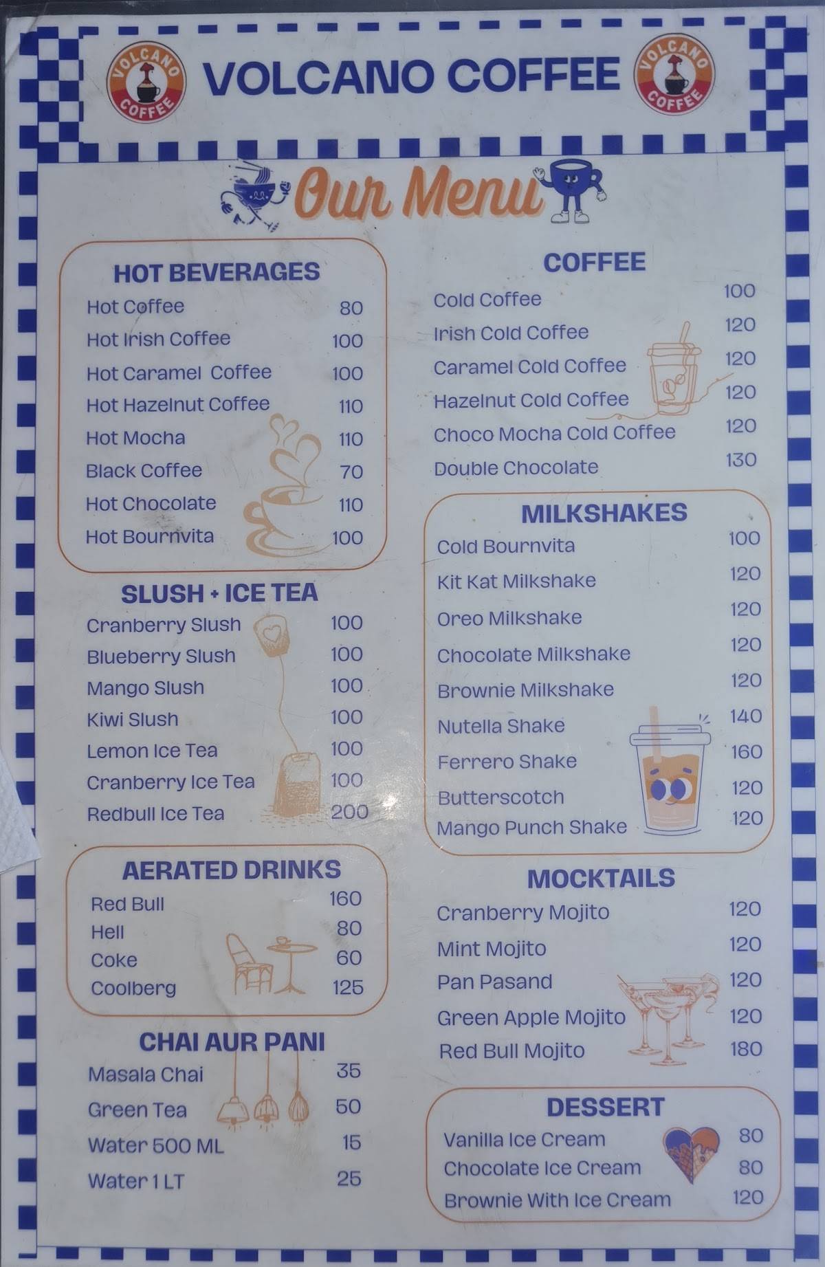 Menu at Volcano Coffee, Ahmedabad
