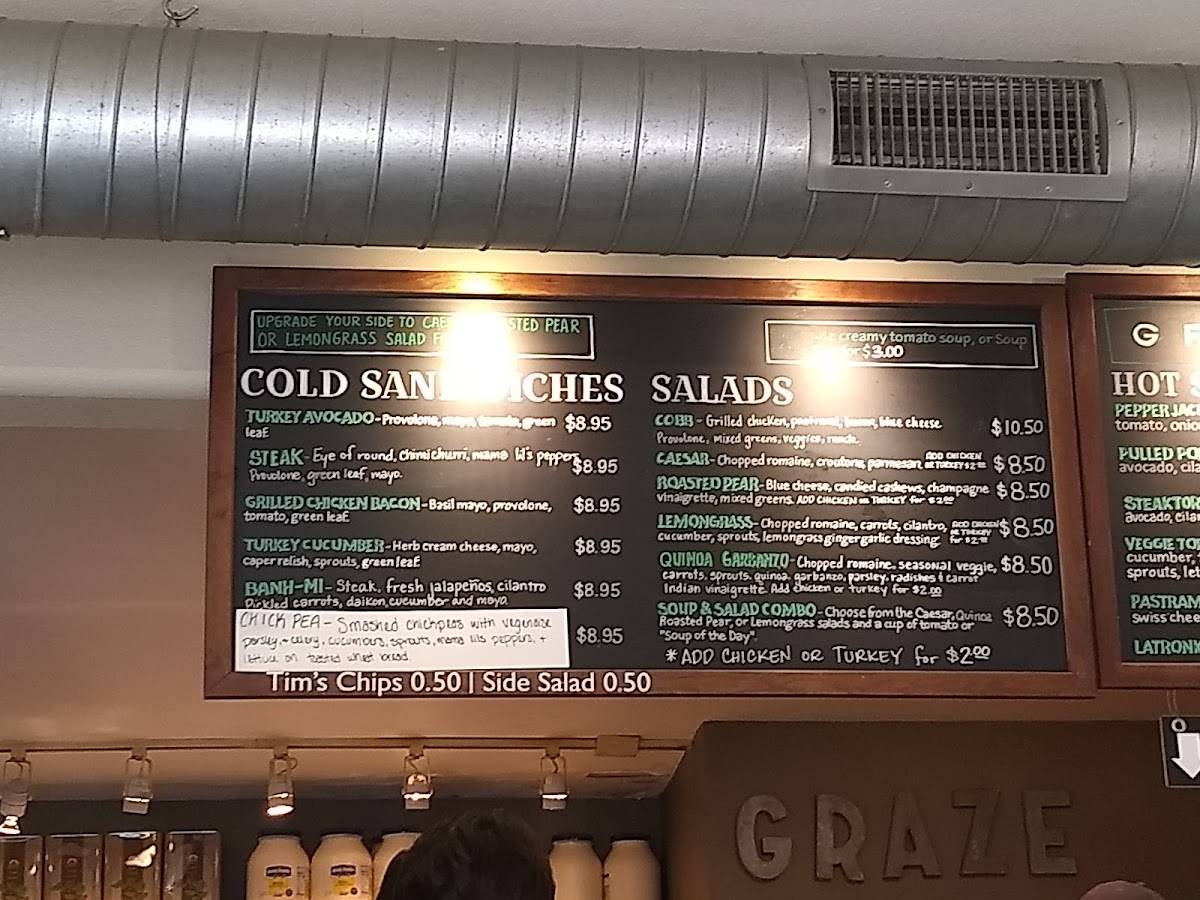 Menu at Graze 'a Place To Eat' restaurant, Walla Walla, 5 S Colville St