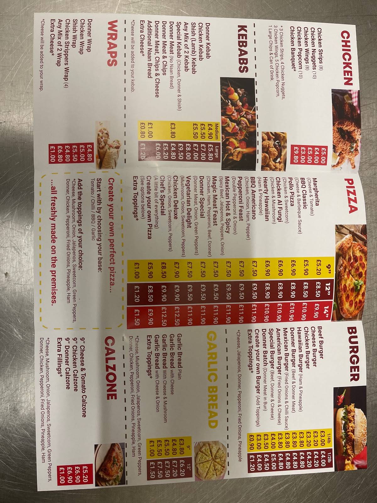 Menu at Chicken Express restaurant, Wallasey